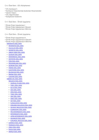 öZel c++ dersi̇ fati̇h | PDF