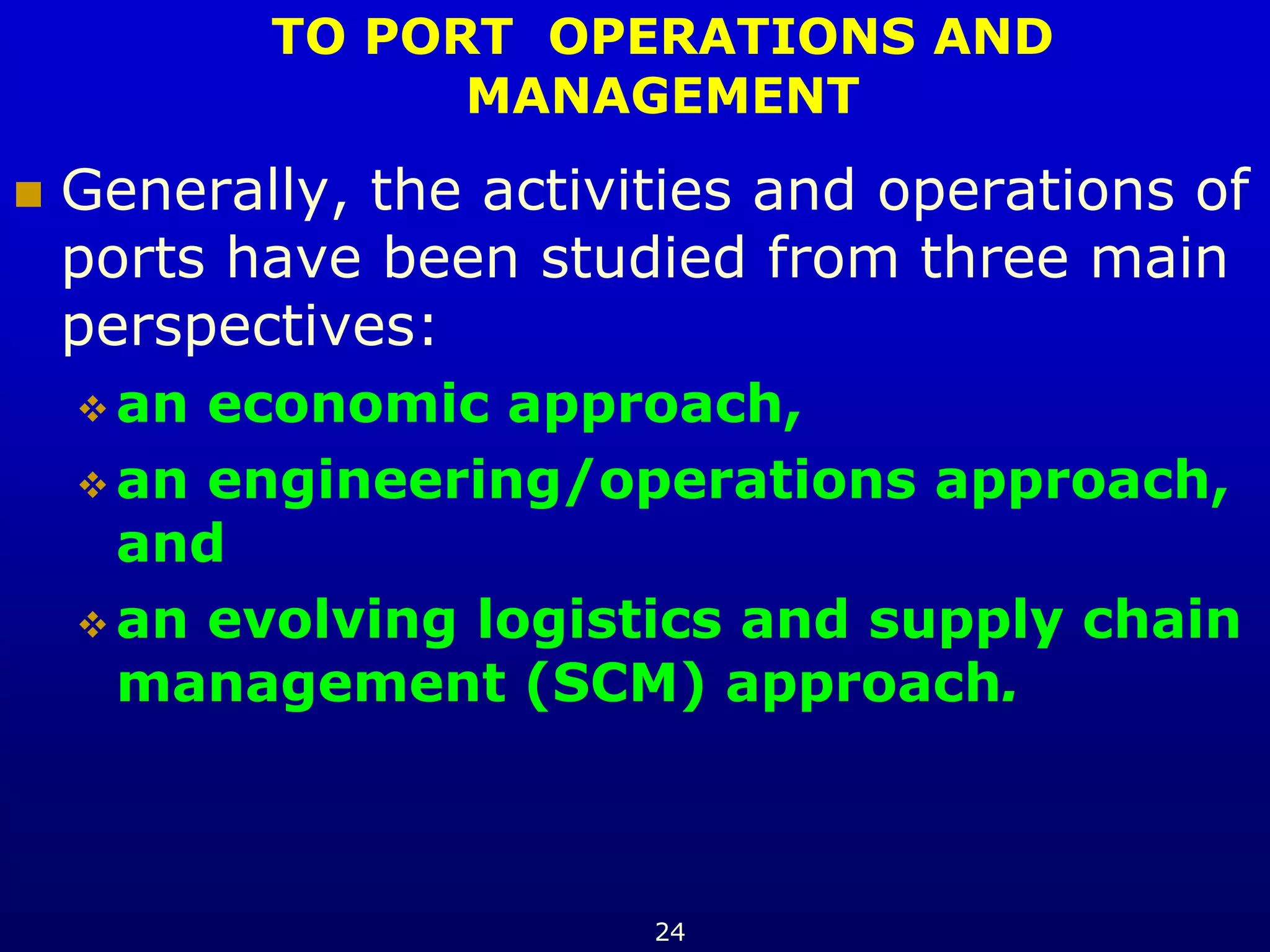 Port and Terminal Operations Management PPT | PPT | Cruises | Travel Type