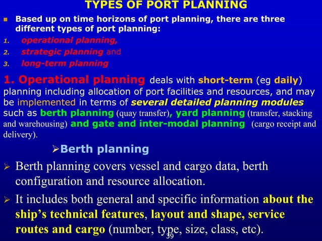 Port and Terminal Operations Management PPT | PPT | Cruises | Travel Type
