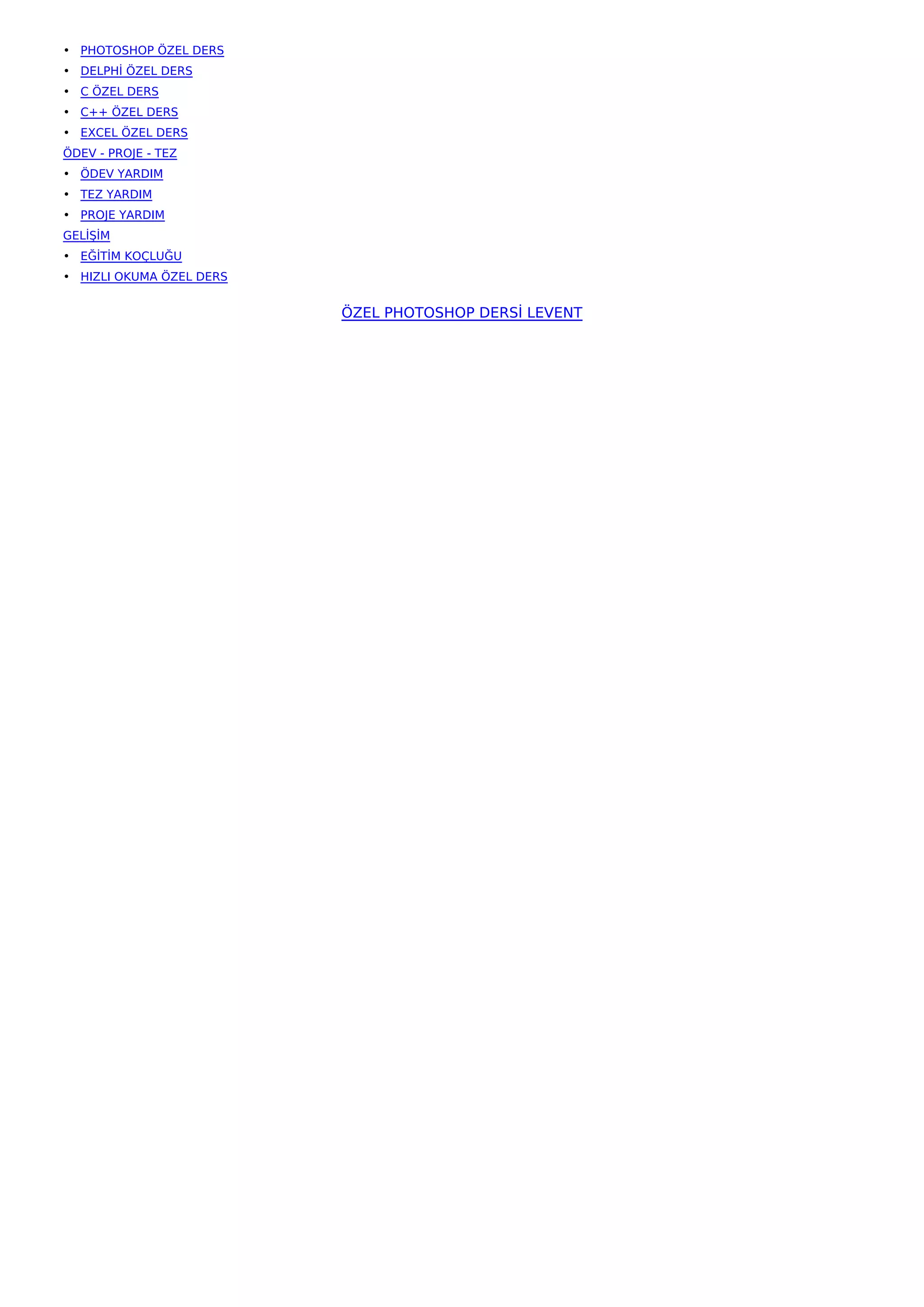 öZel photoshop dersi̇ levent | PDF