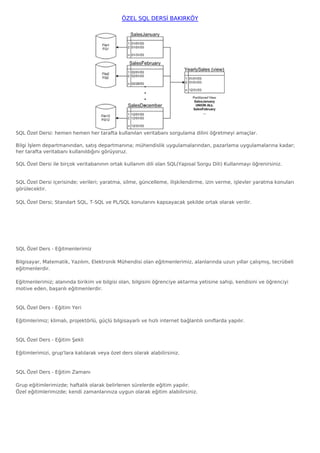 öZel sql dersi̇ bakirköy | PDF