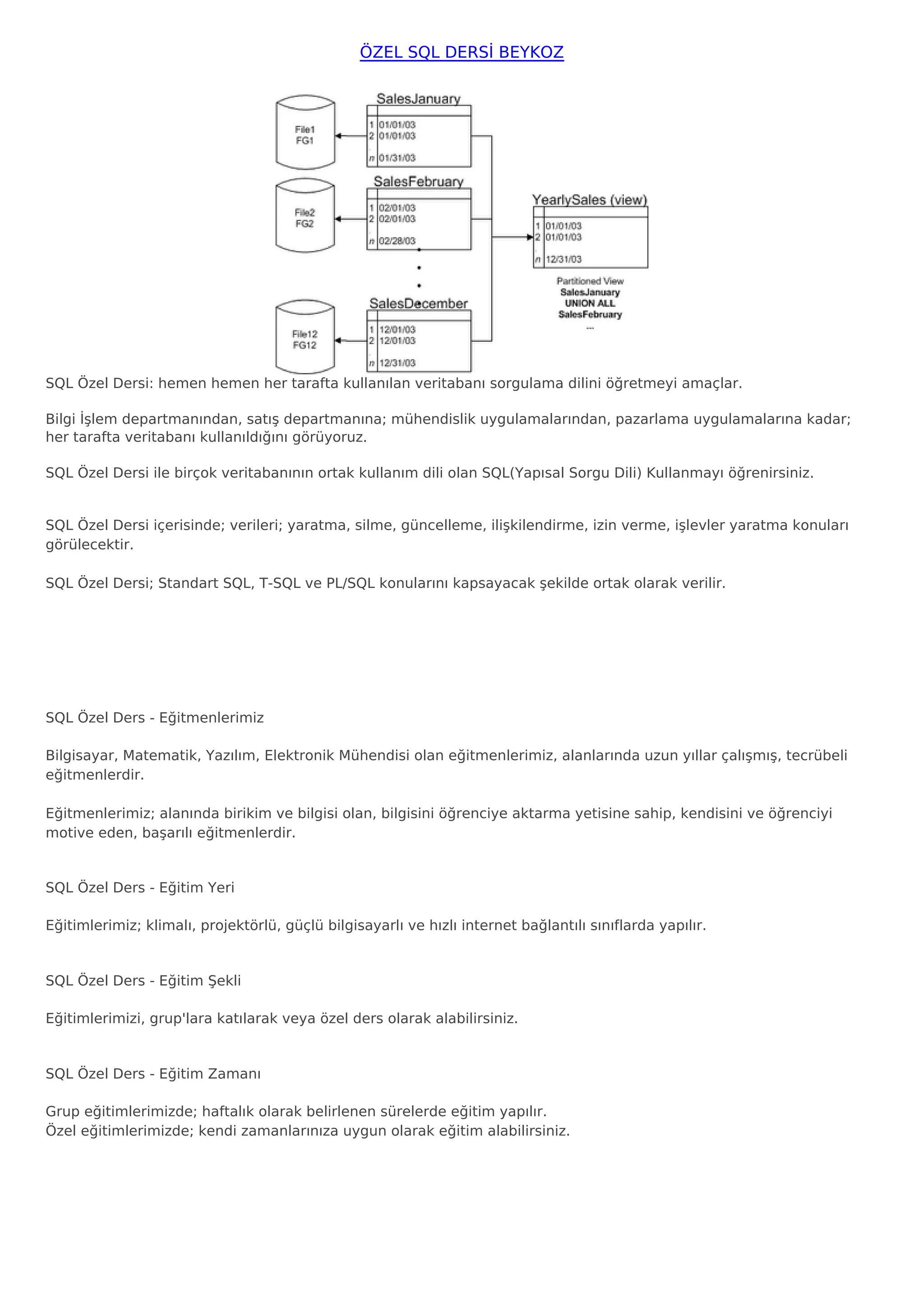 öZel sql dersi̇ beykoz | PDF