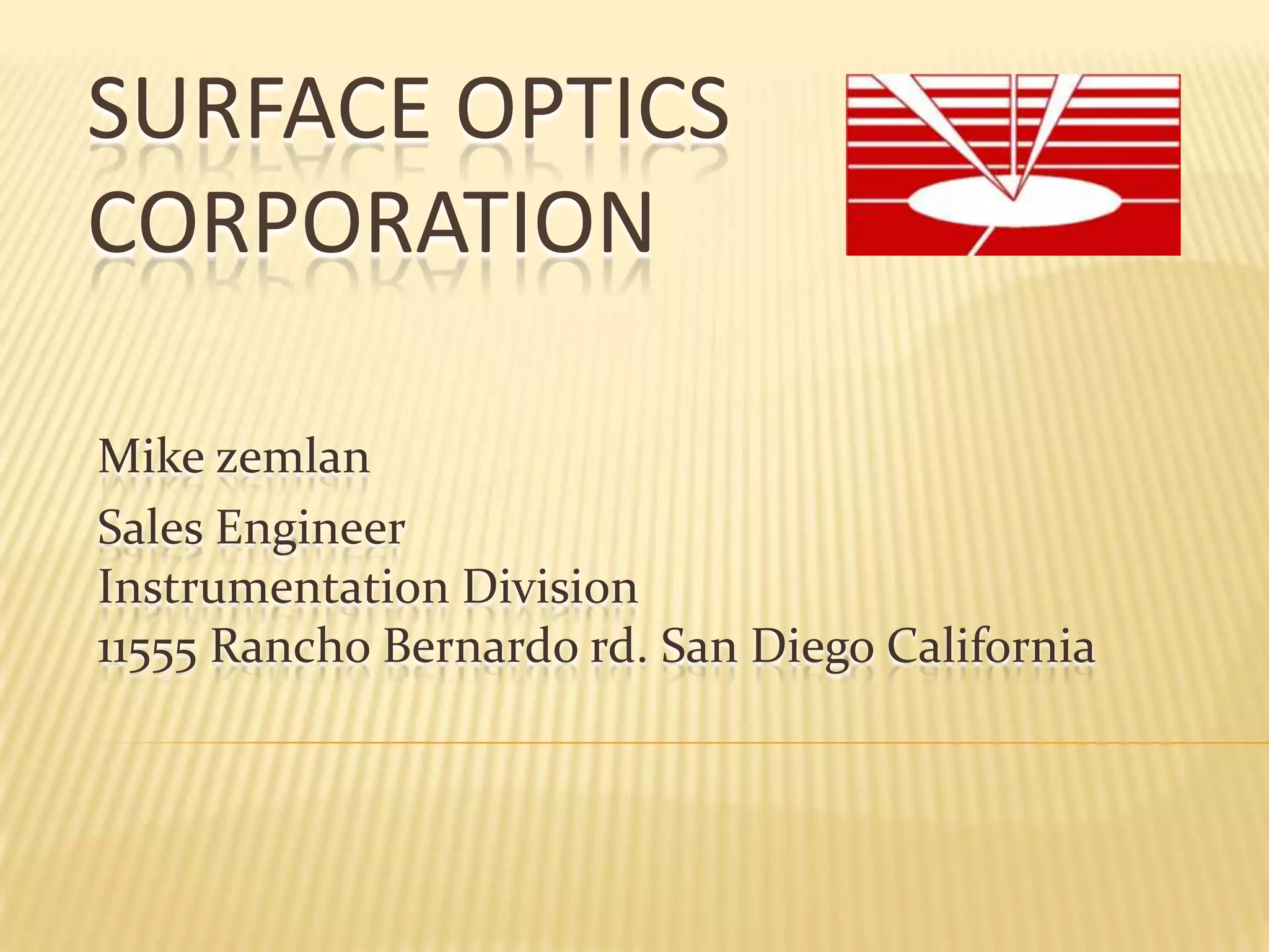 Surface Optics Corporation | PPTX