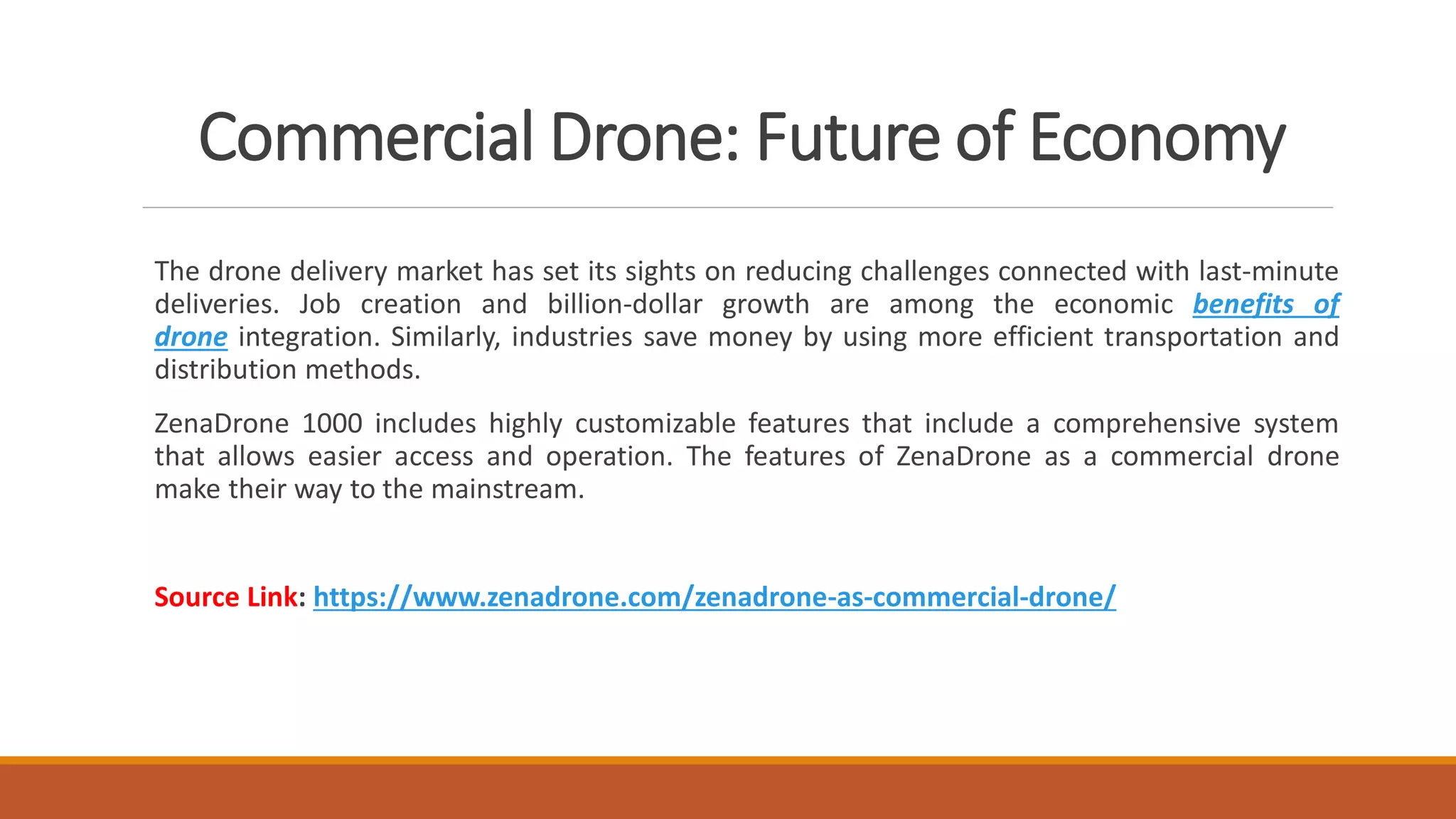 Zena drone 1000 uses in Commercial Drone Industry | PDF