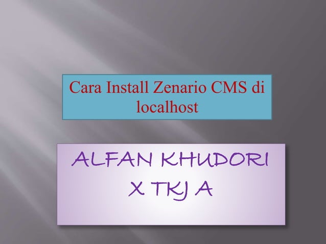Zenario cms alfan khudori | PPT
