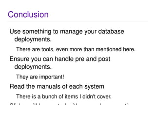 Handling Database Deployments | ODP | Databases | Computer Software and Applications