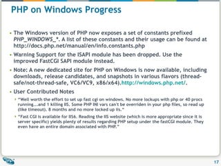 PHP on Windows - What's New | PPT