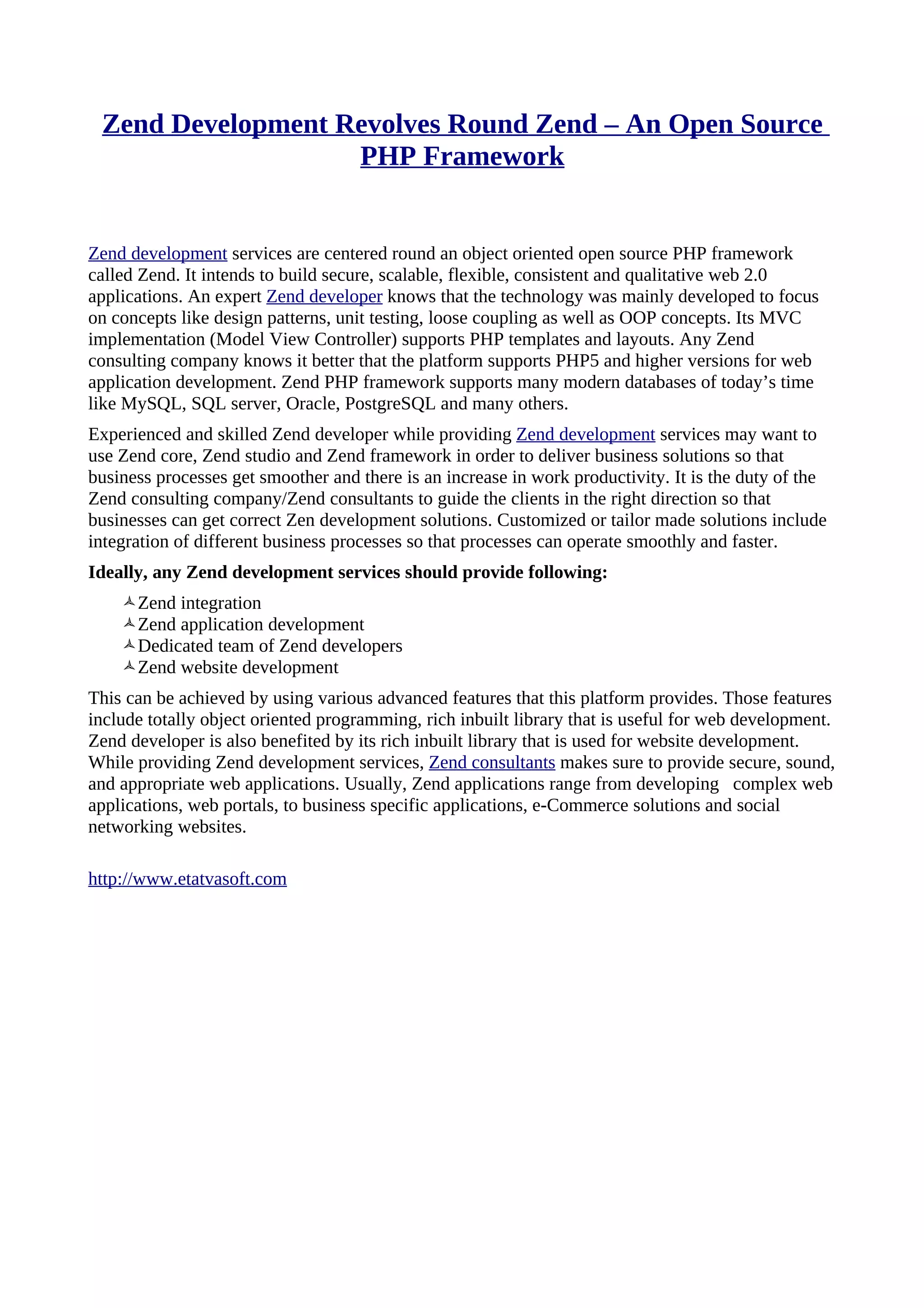 Zend development | PDF