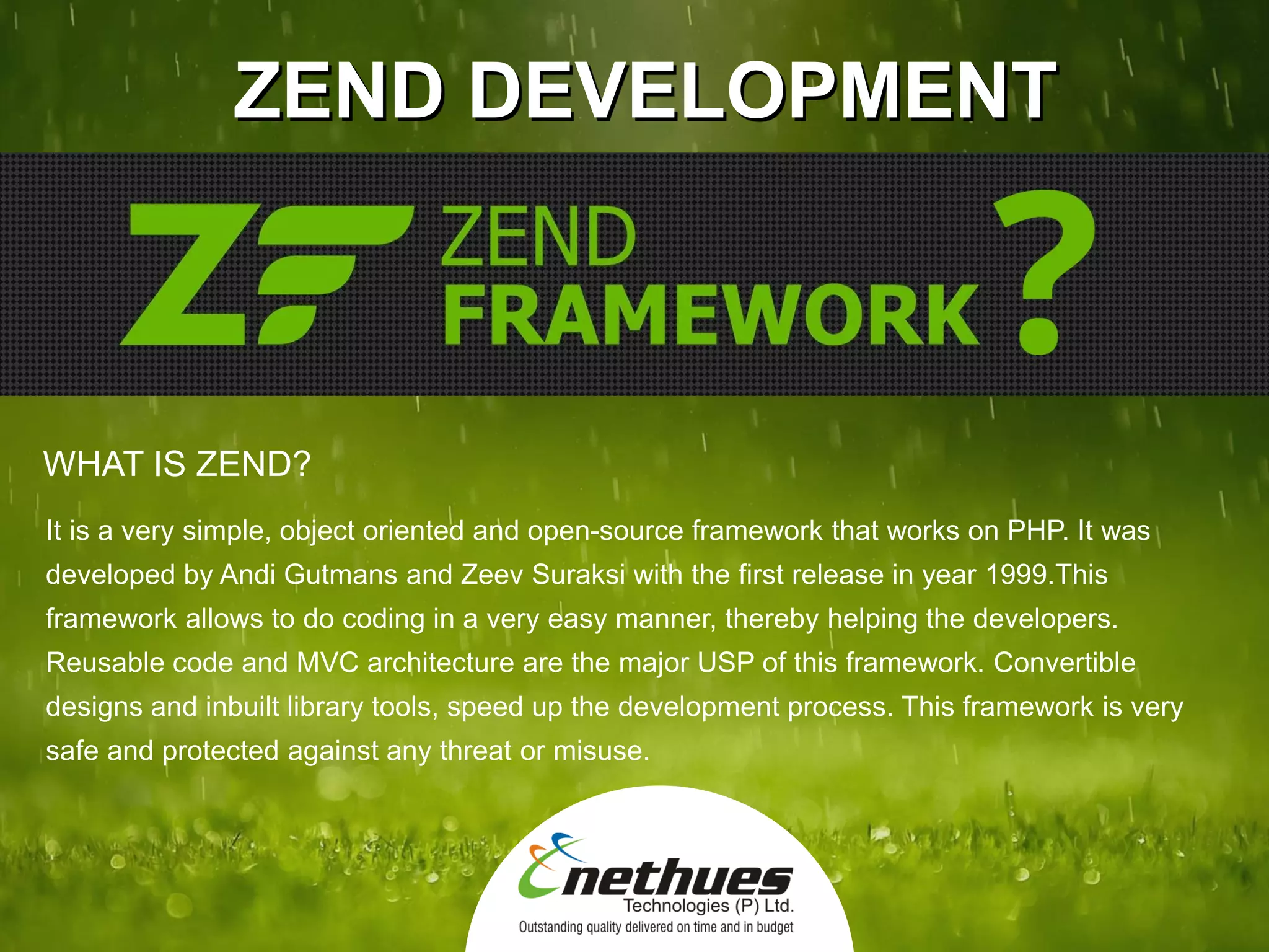 Zend Framework Web Service - Zend Framework Developers | PDF