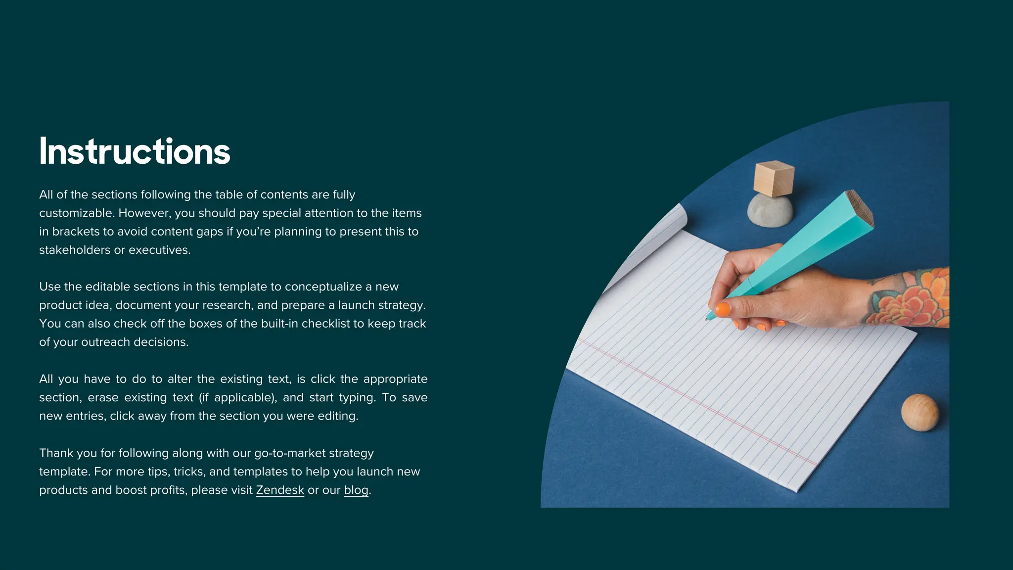 zendesk go to market template for strategy | PDF