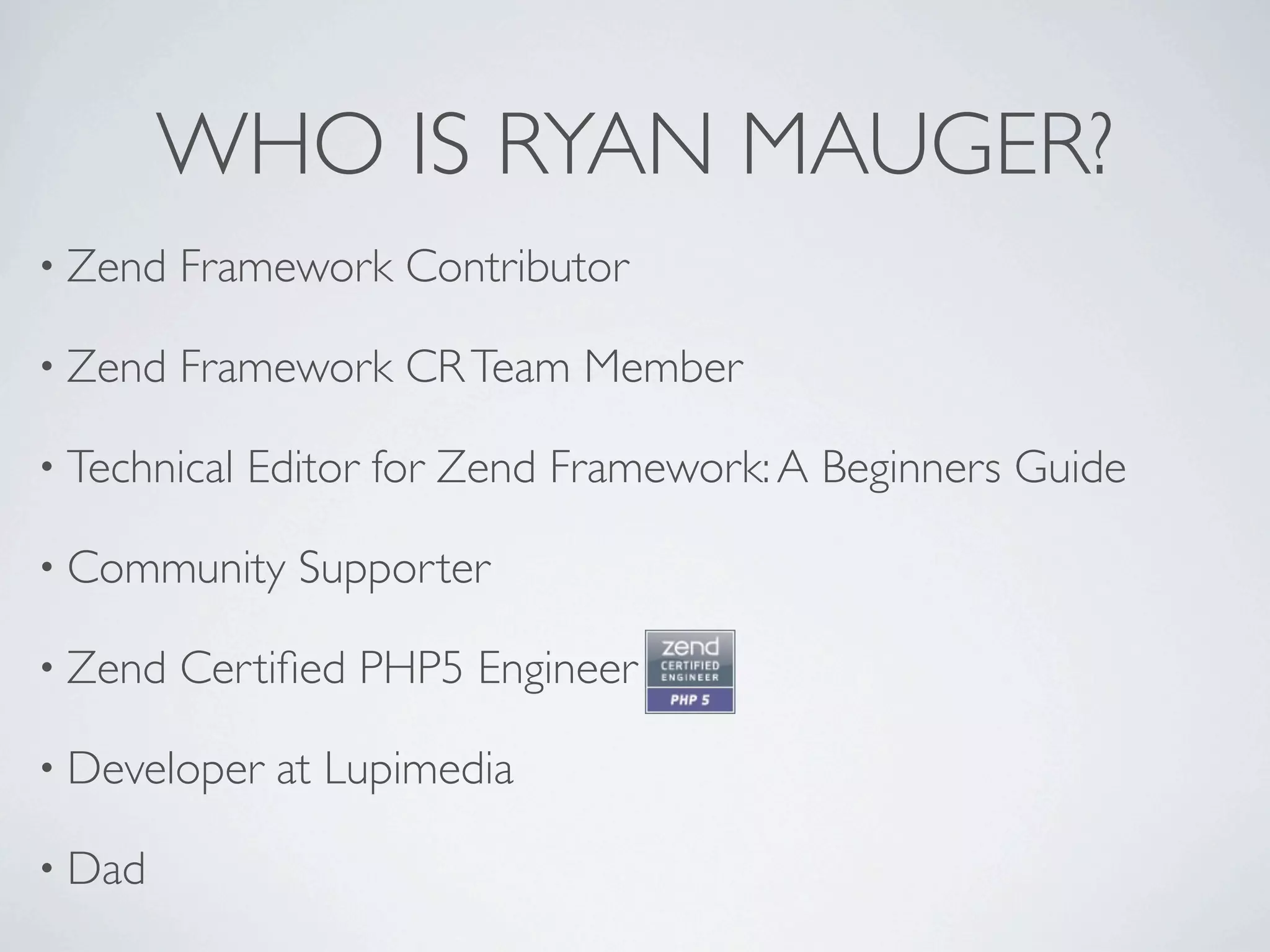Zend framework: Getting to grips (ZF1) | KEY | Databases | Computer Software and Applications