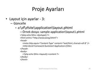 Zend Framework'e Hizli Giris | PPT