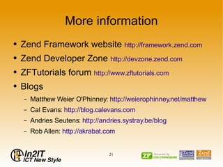 Introduction to Zend Framework | ODP | Web Design and HTML | Internet