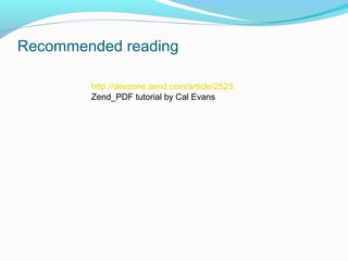 Introduction to Zend_Pdf | PPT | Desktop Publishing | Computer Software and Applications