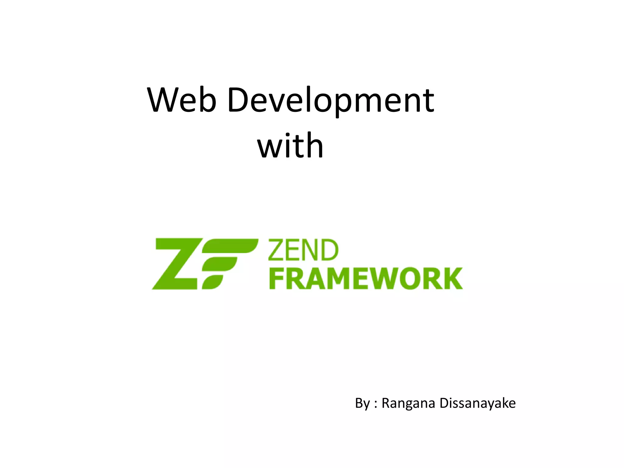 Zend Framwork configurations | PPT