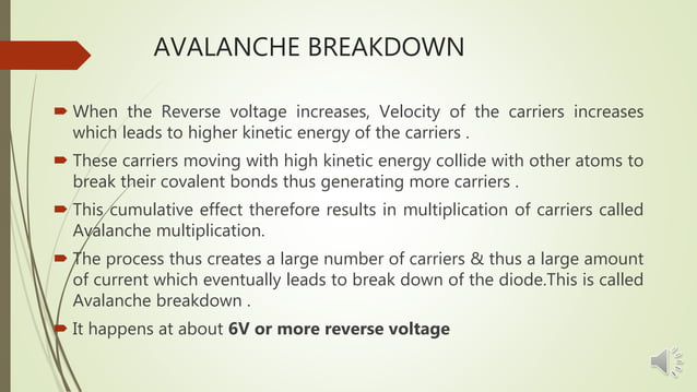 Zener and avalanche diode | PPTX | Chemistry | Science