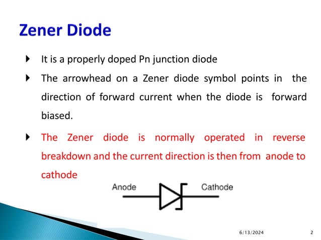 Zener Diode and its V-I Characteristics and Applications | PDF
