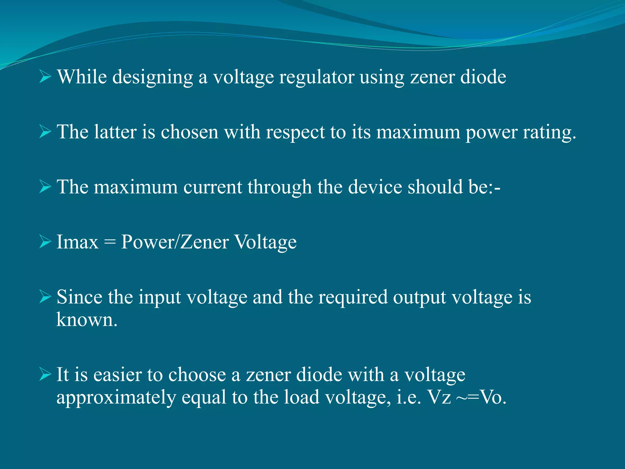 Zener Diode-As Voltage Regulator | PPTX