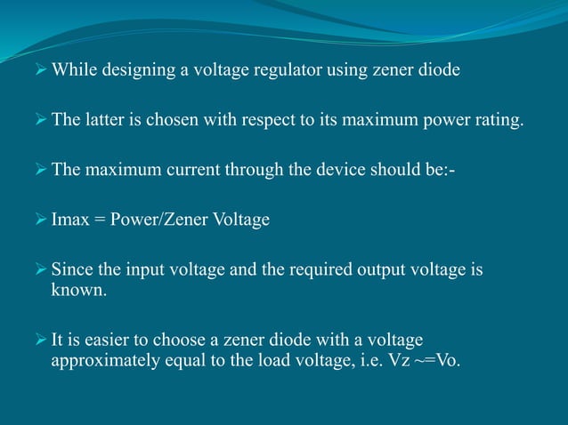 Zener Diode-As Voltage Regulator | PPTX