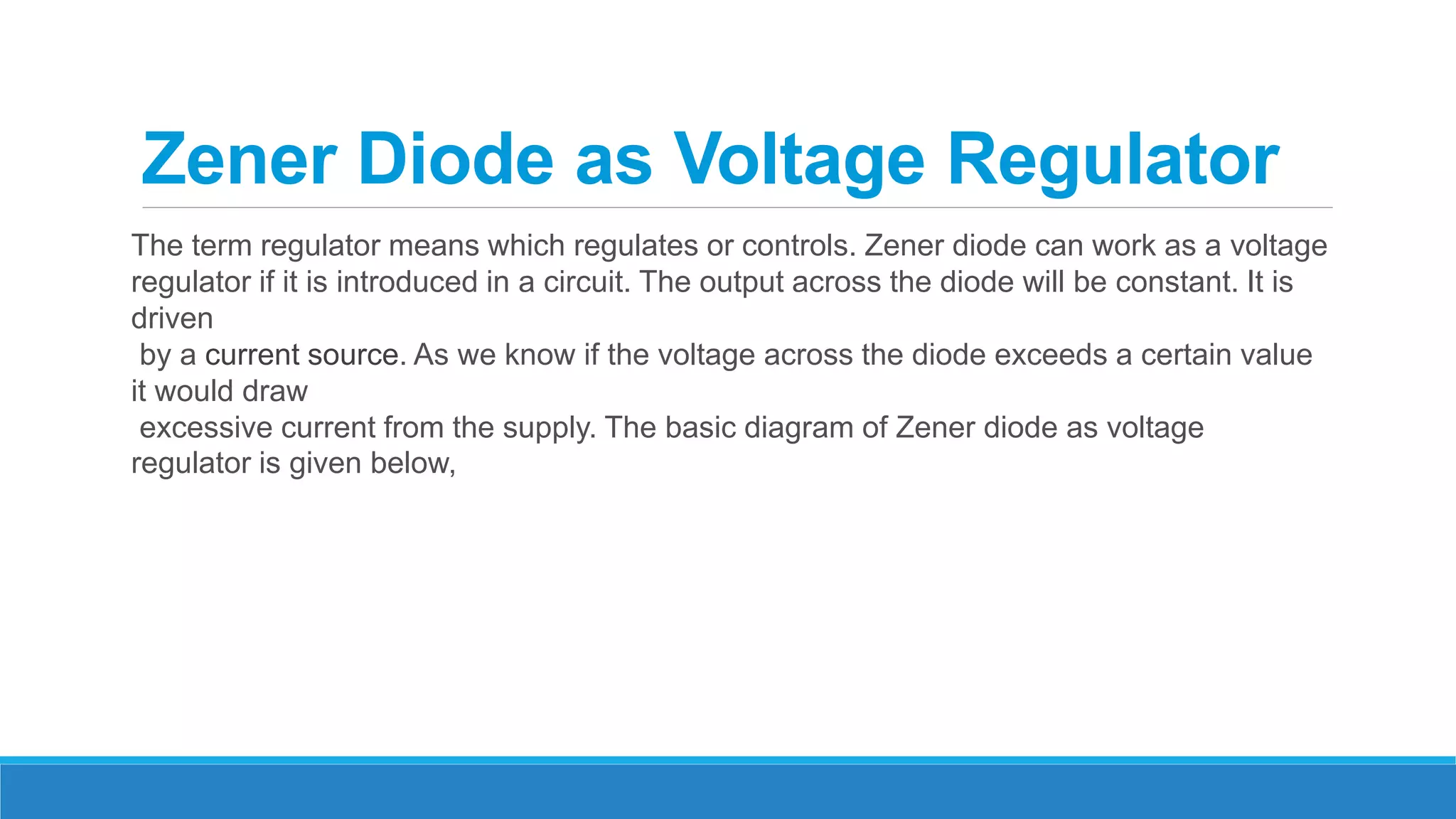 Zener diode and its applications | PPTX | Internet of Things | Internet