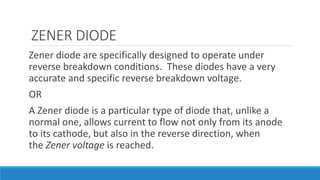 Zener diode and its applications | PPTX