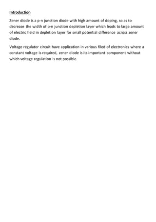 Zener diode as voltage regulator | DOCX