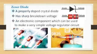 Zener diode as a Voltage Regulator notes | PPTX