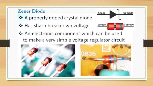 Zener diode as a Voltage Regulator notes | PPTX
