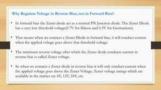 Zener diode as a Voltage Regulator notes | PPTX