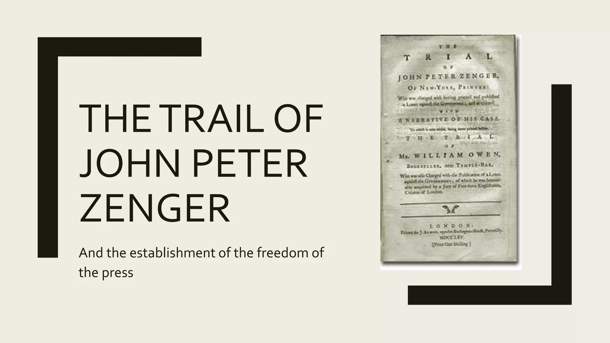 The Trail of John Peter Zenger | PPT