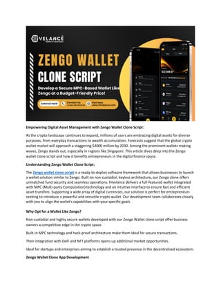 Zengo Wallet Clone Script To Build a Multi-Crypto Supported Wallet with ...