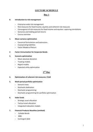 Financial Optimization for Risk Management | PDF