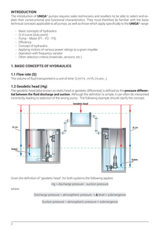 Guide to the selection of UNIQA electric pumps - Zenit Group | PDF
