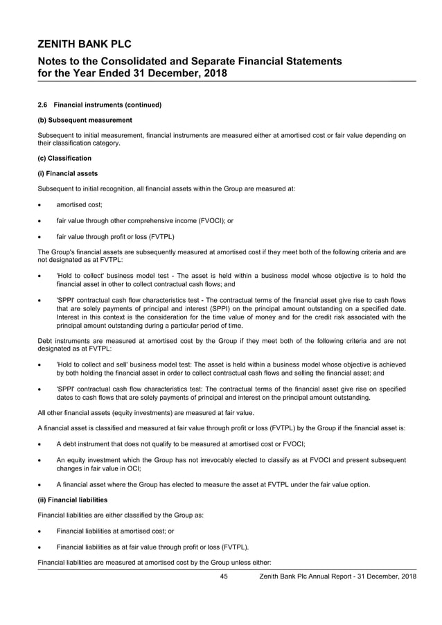 Zenith bank annual report 2018 | PDF | Business Banking & Finance ...