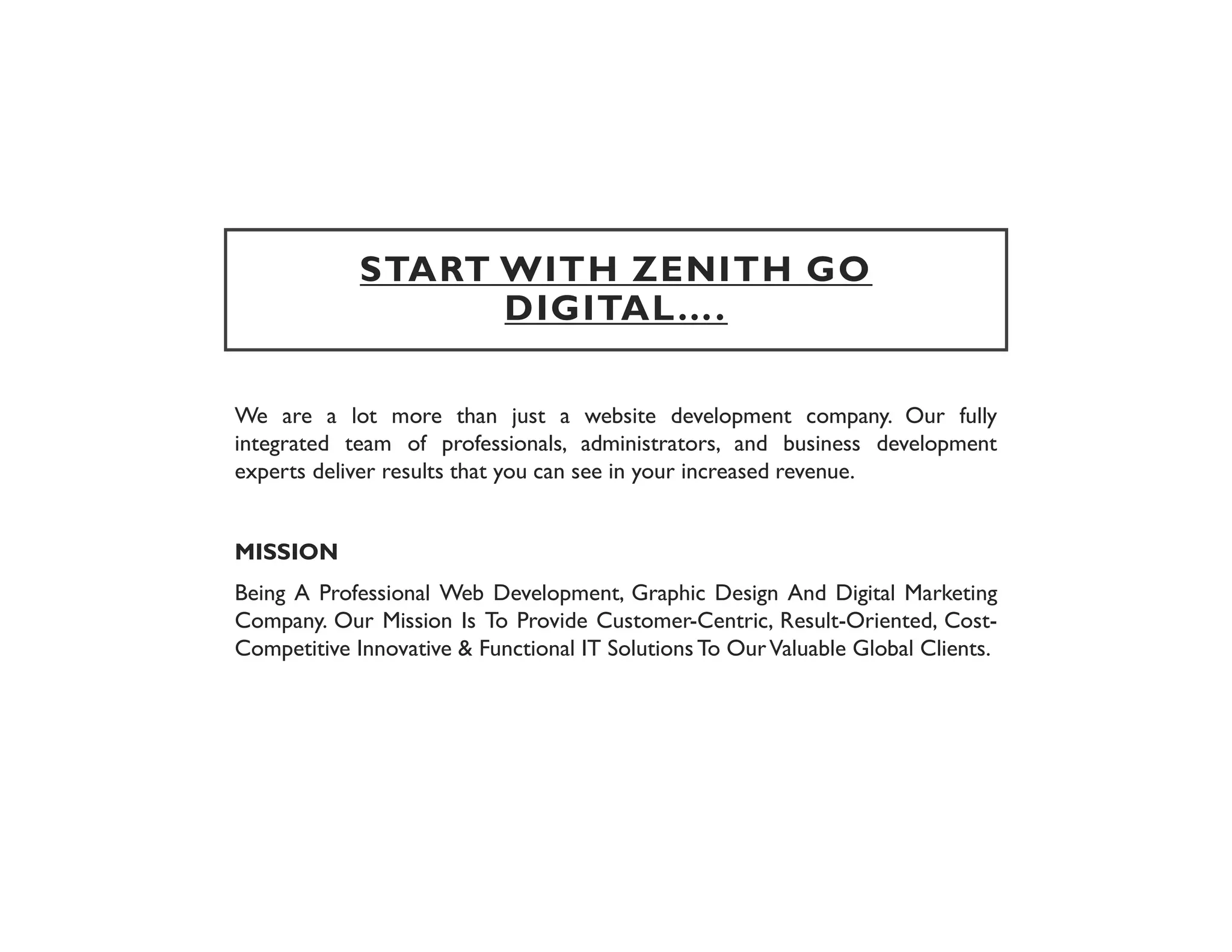 Zenith Godigital | PDF