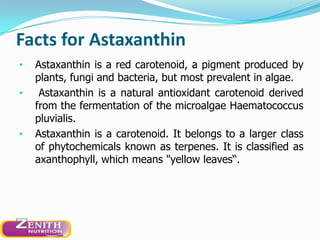 Zenith Nutrition Astaxanthin | PPTX | Chemistry | Science