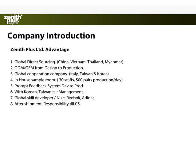 Zenith plus ltd profile | PPT