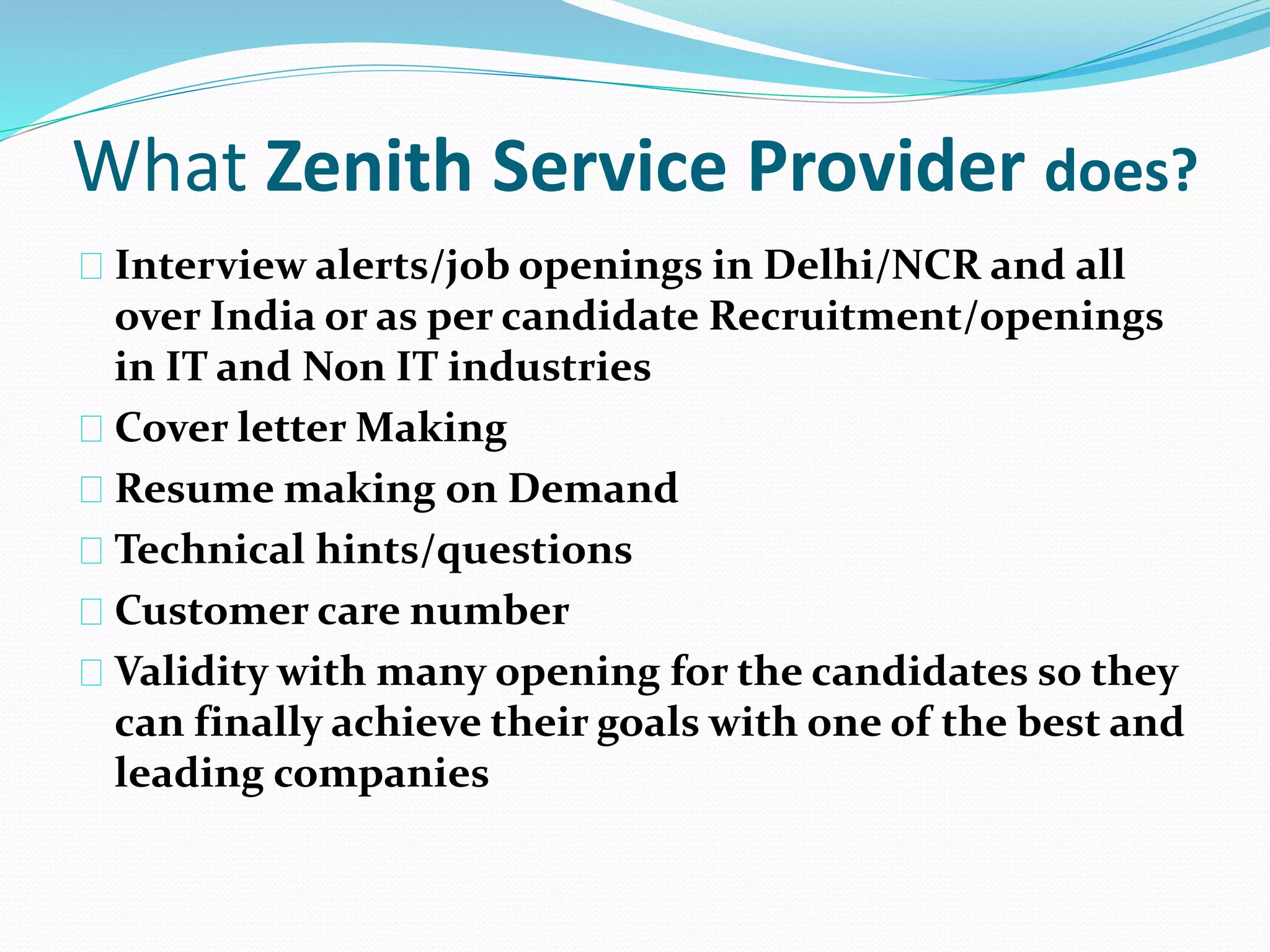 Zenith service provider ppt | PPTX