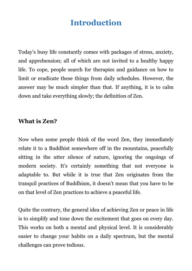5 Zen Principles for a better Life | PDF