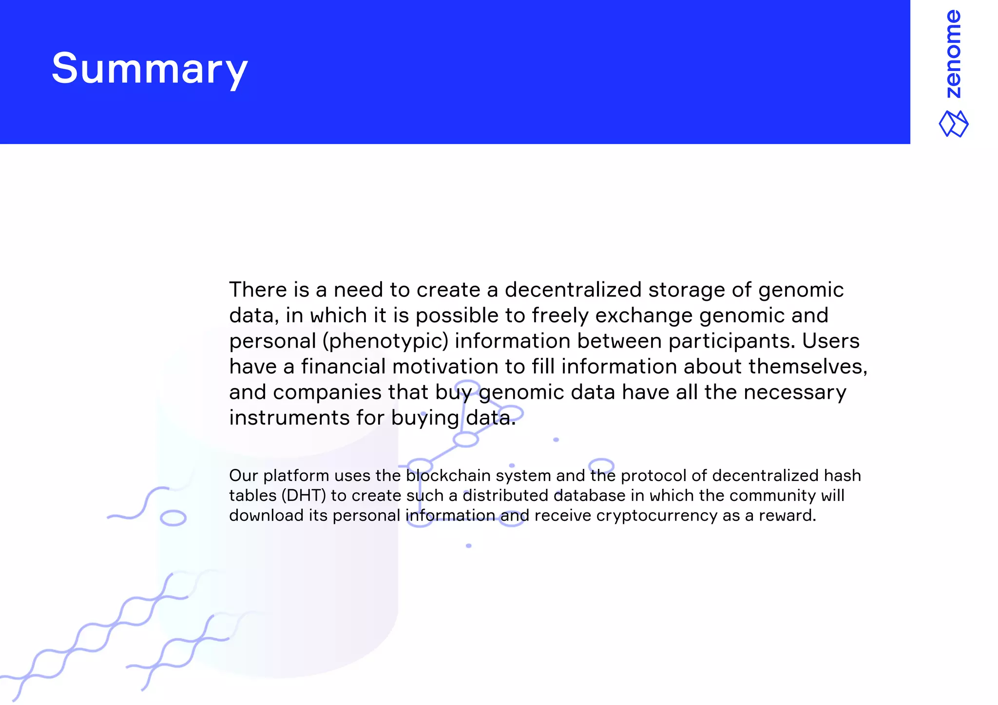 Decentralized DNA database owned by the community | PPT