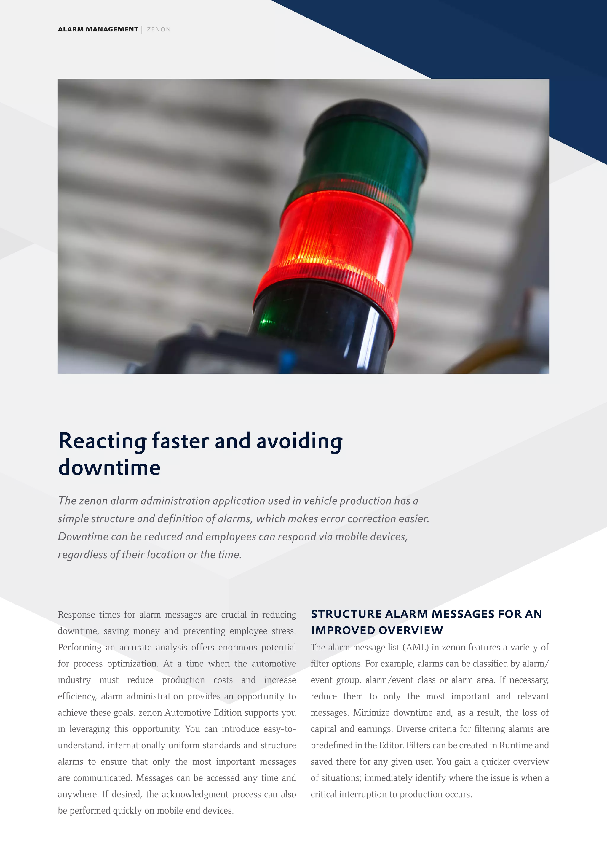 Alarm Administration with zenon in the Automotive Industry | PDF