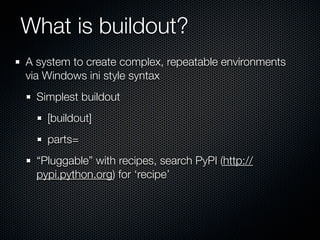 Zenoss: Buildout | PPT