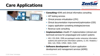 Zensar Clinical Transformation & Health care IT services | PPTX ...
