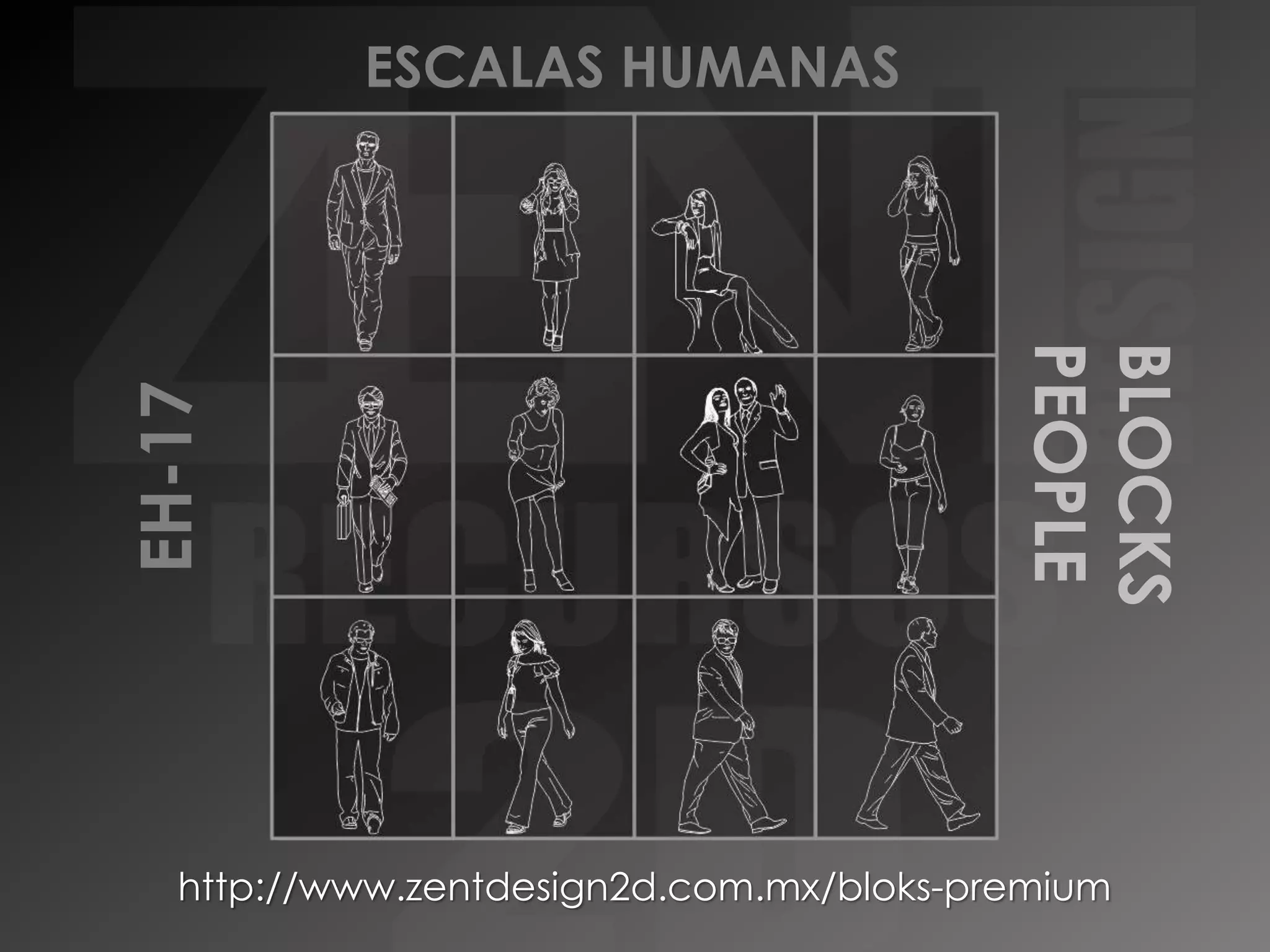 Blocks Peoples 2D - Zent Design 2D - Escalas Humanas 2D Autocad | PPT