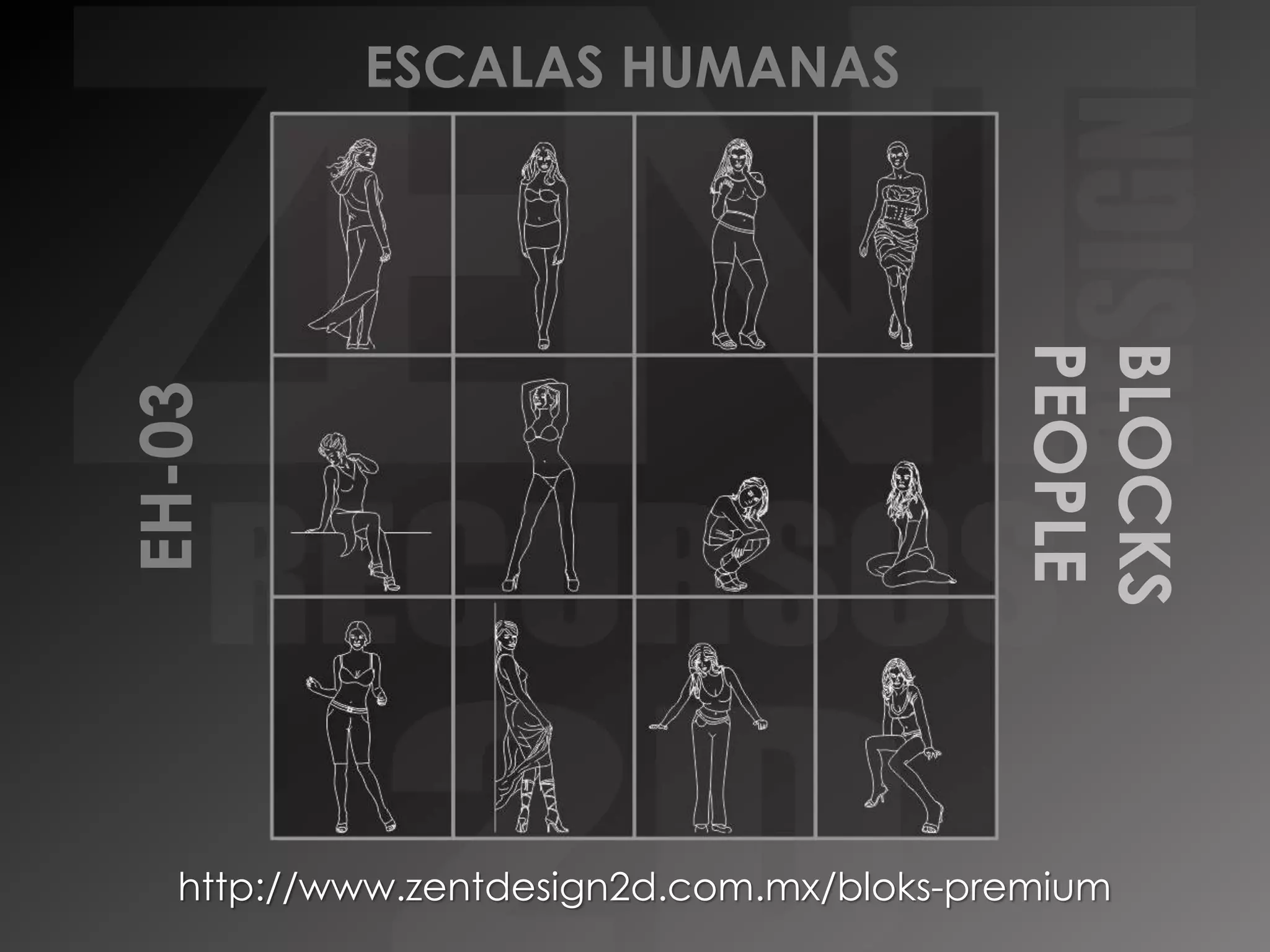 Blocks Peoples 2D - Zent Design 2D - Escalas Humanas 2D Autocad | PPT