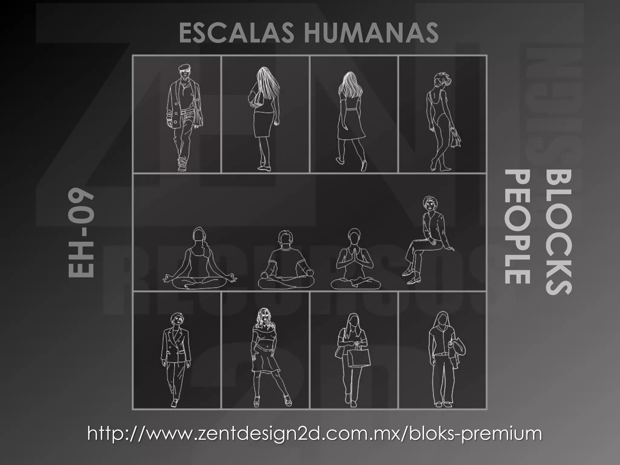 Blocks Peoples 2D - Zent Design 2D - Escalas Humanas 2D Autocad | PPT