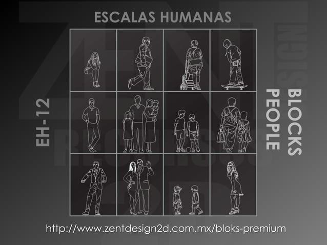 Blocks Peoples 2D - Zent Design 2D - Escalas Humanas 2D Autocad | PPT