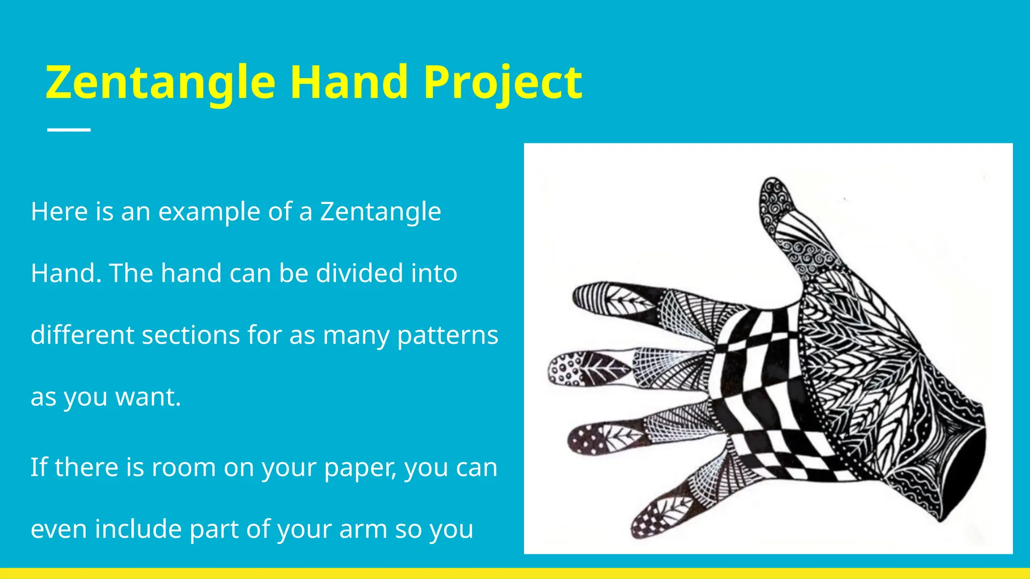 Zentangle Hand Project K-12 Classroom Resource | PPTX