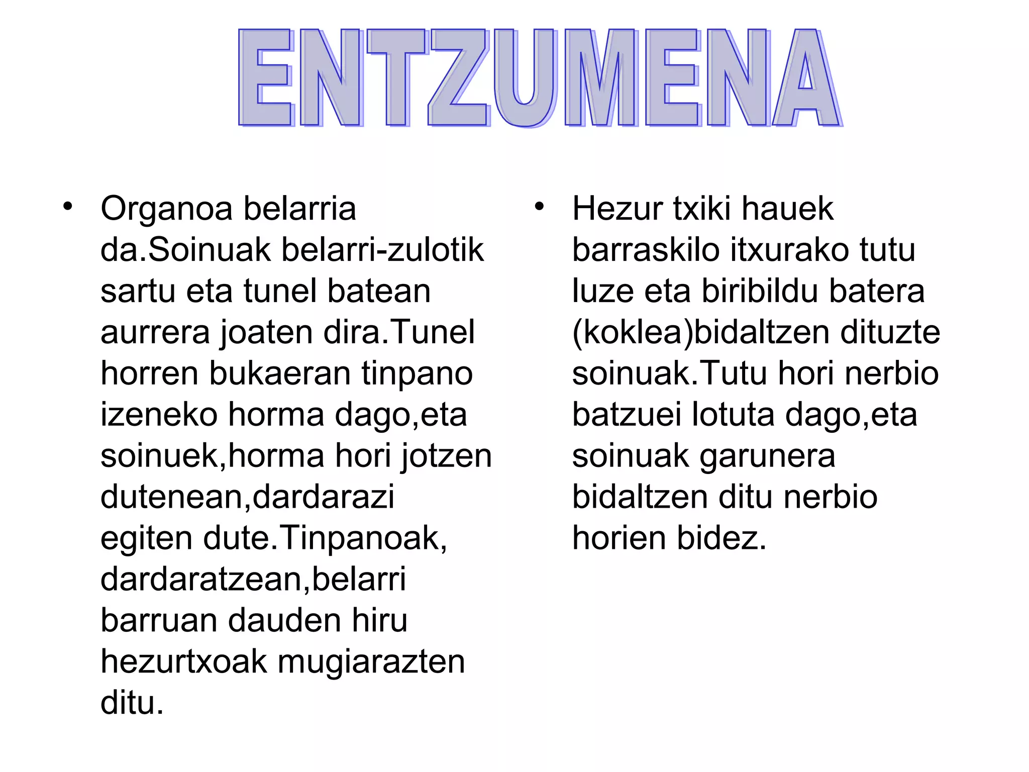 Zentzumenak telma eta ane | PPT