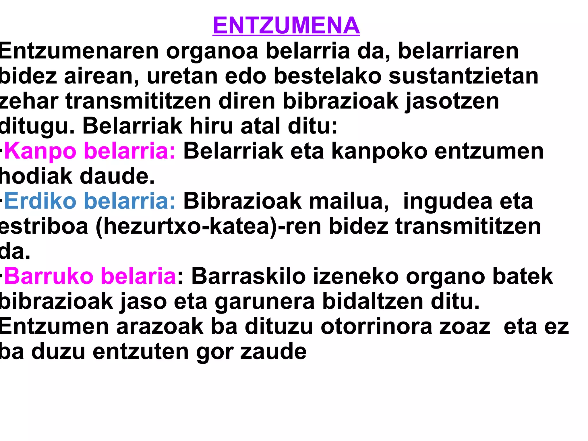Zentzumen organoak jon_maite_berezi_eta_ceci | PPT